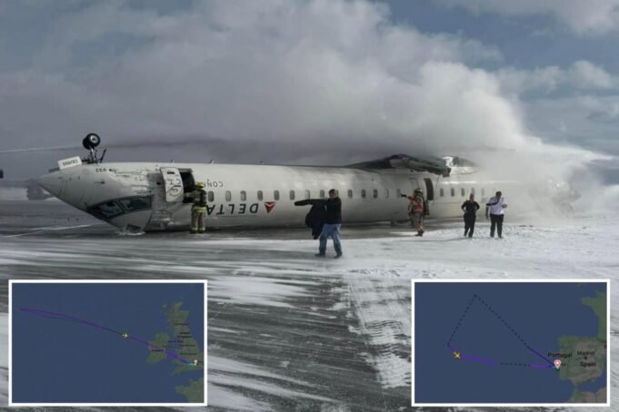 Der Crash von Toronto Delta hat Flüge über den Atlantik bei der Rotation des dramatischen Ozeans ...